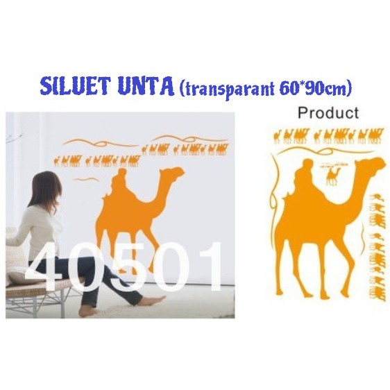 Jual WS69 WALLSTICKER/STIKER DINDING TRANSPARAN SILUET UNTA 60*90cm ...