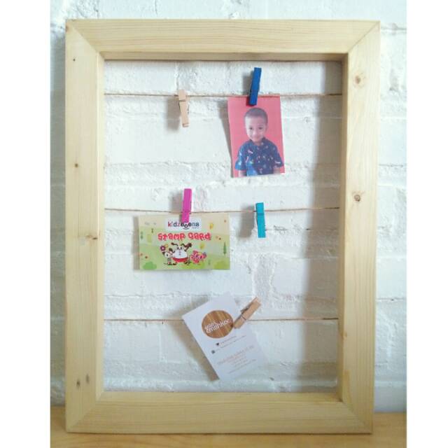 Jual Frame foto dari kayu dengan tali dan jepit lucu | Shopee Indonesia