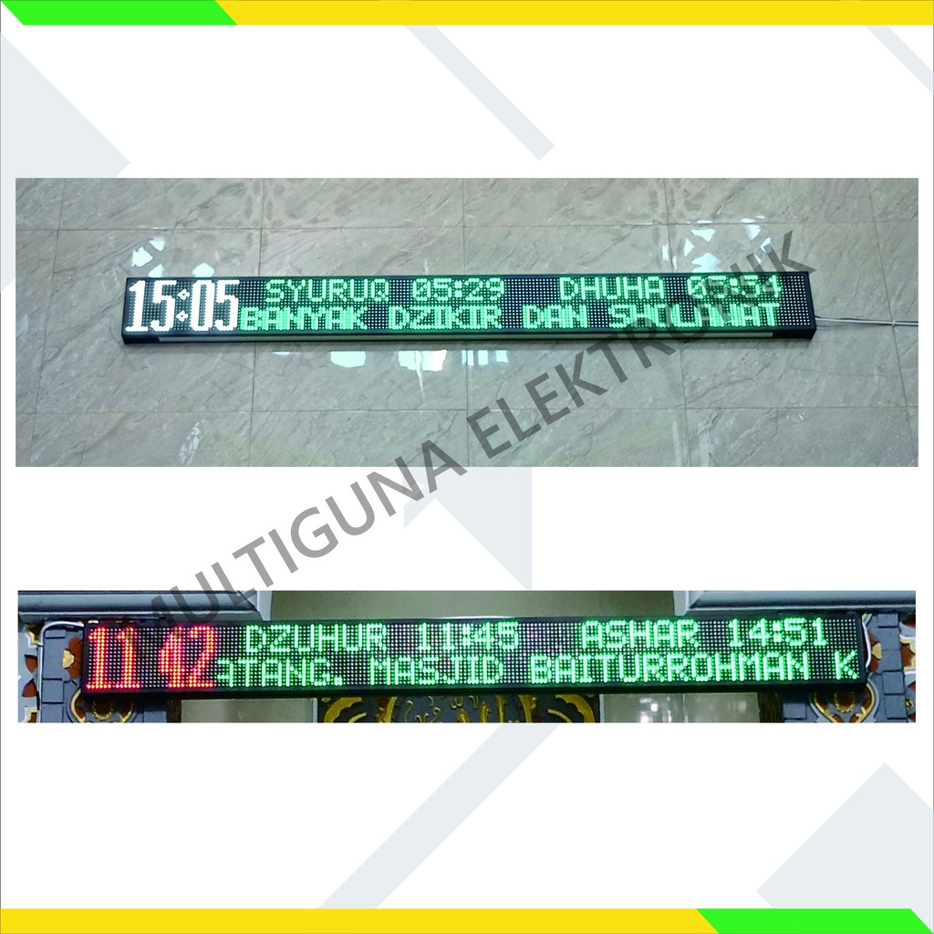 Jual Running text jadwal sholat, jam digital masjid 195cm x 20cm ...