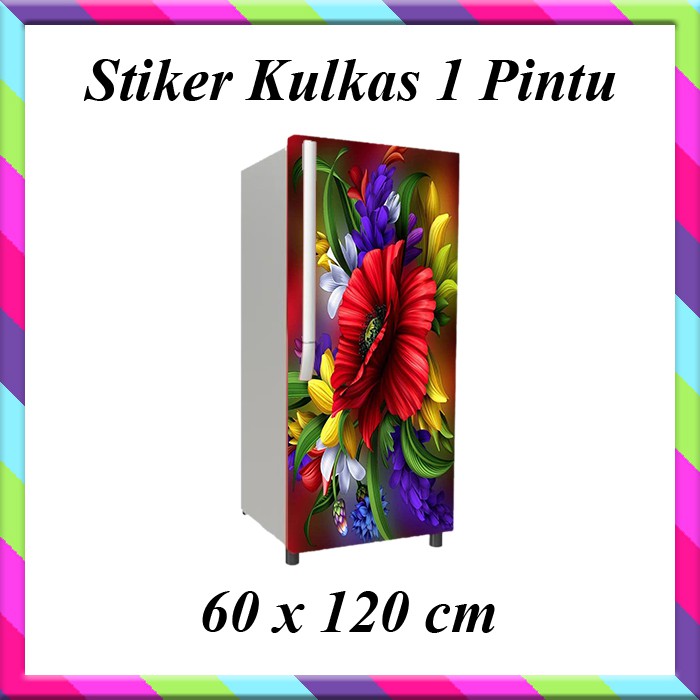 Jual Stiker Kulkas 1 Pintu [60x120 Cm] Motif Full Color | Shopee Indonesia