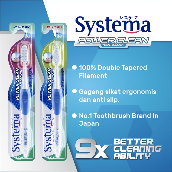 Jual Systema Sikat Gigi Power Clean Double Tapered isi 1pc | Shopee ...