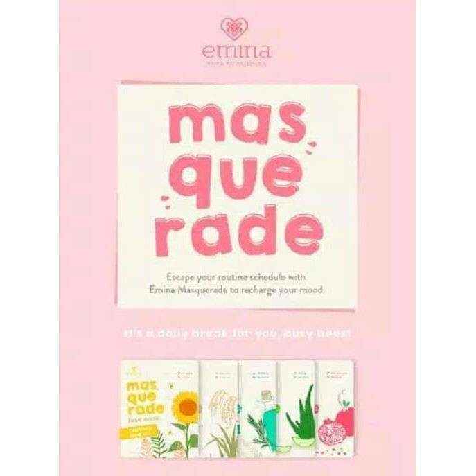 Jual ORIGINAL EMINA MASQUERADE FACE MASK MASKER WAJAH SHEET EMINA ...