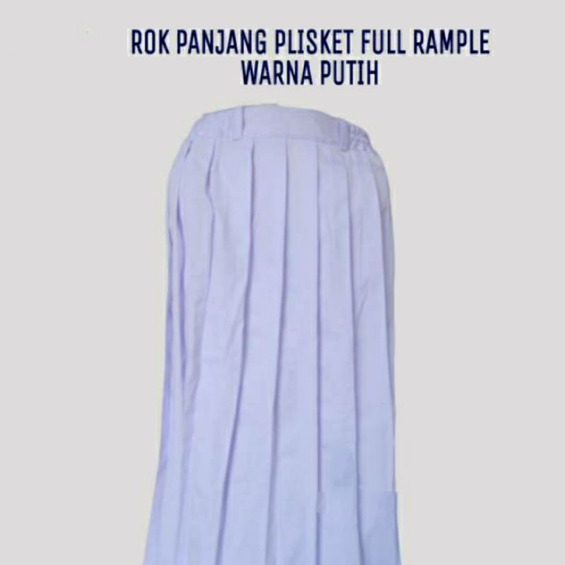 Jual Seragam Sekolah Rok_Panjang Putih Plisket/Full Rempel TK SD SMP SMA Kuliah Kerja DRILL ...