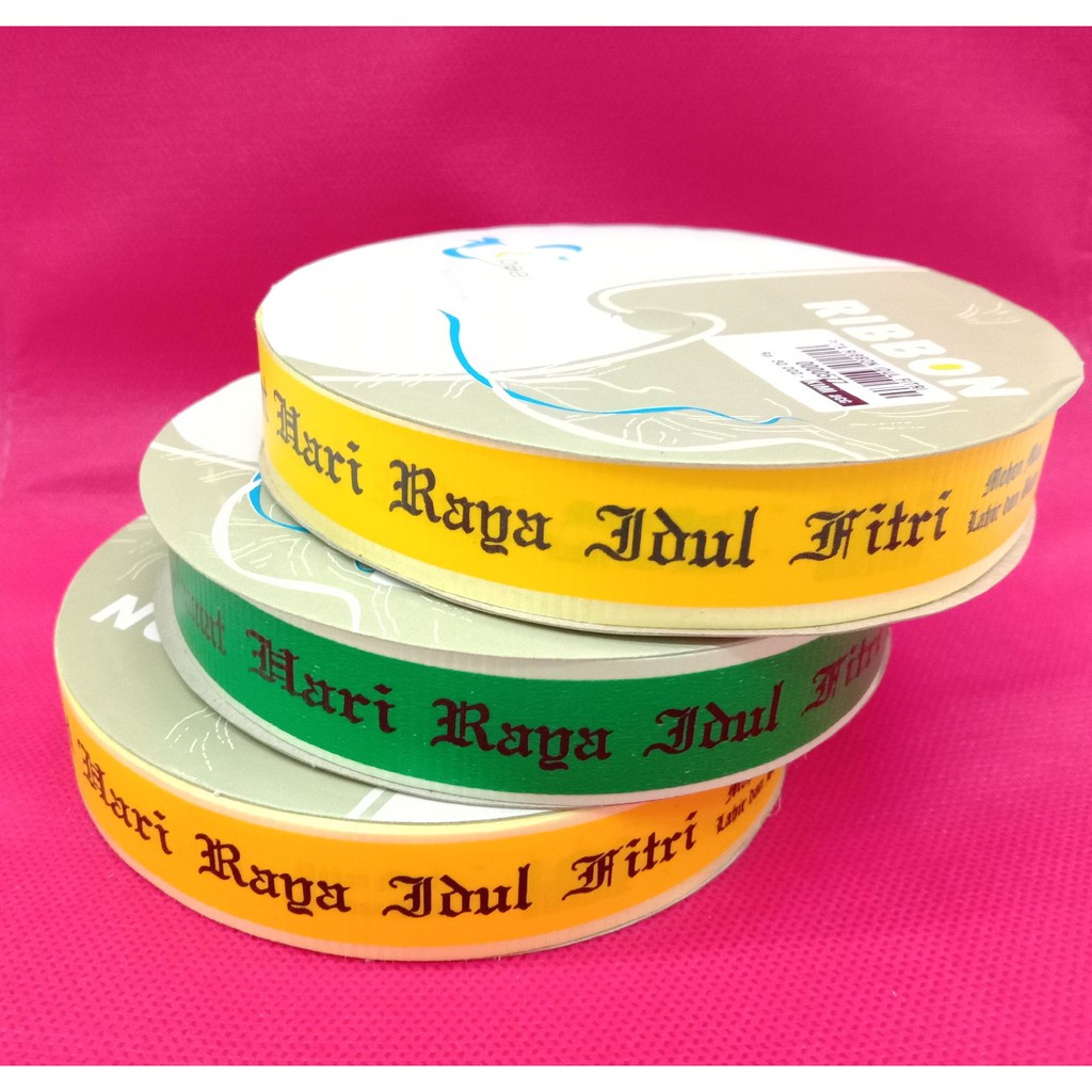 Jual Pita Selamat Hari Raya Idul Fitri Metalik Gulung Premium/Pita ...
