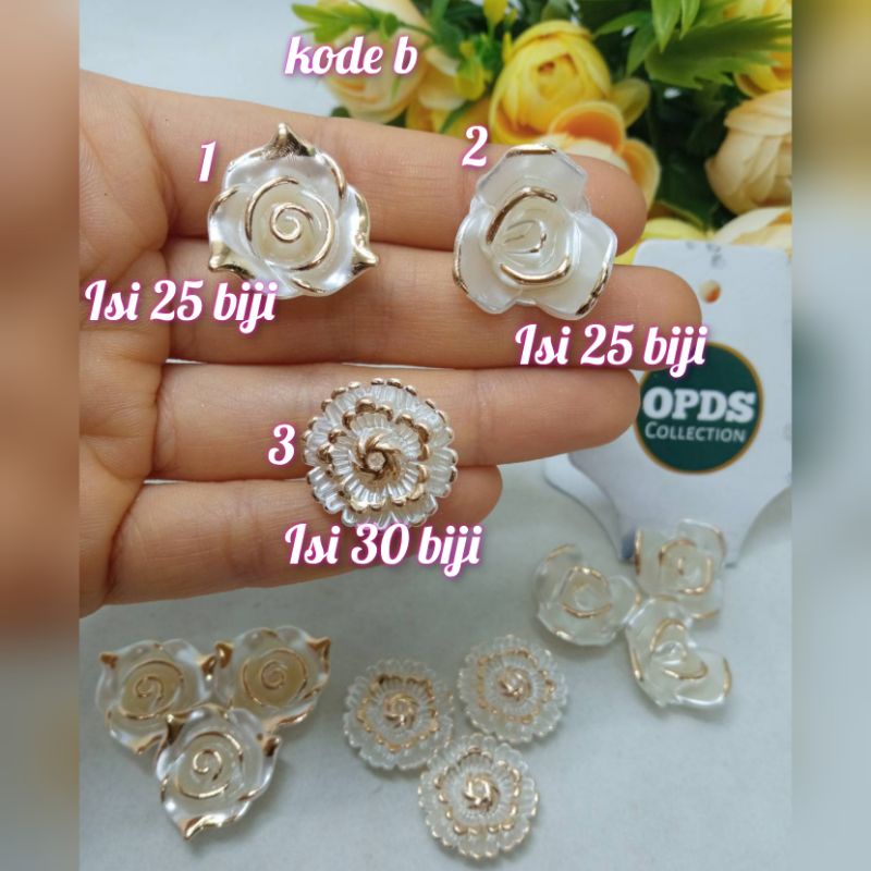 Jual Akrilik bunga list emas resin bunga mawar list emas kode B ...