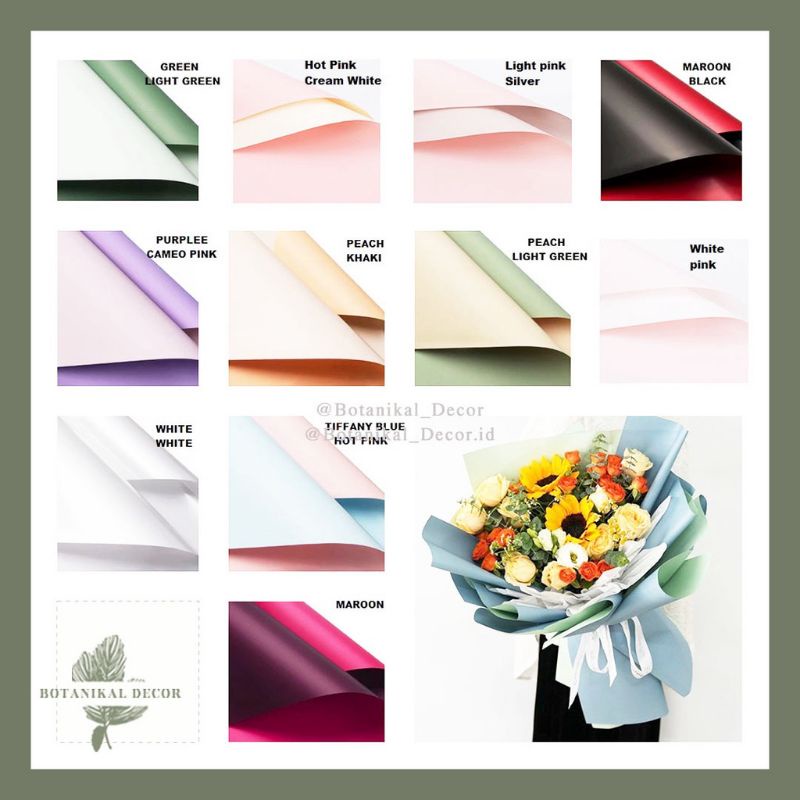 Jual 5 Lembar Kertas buket dua warna wrapping flower bicolour ...