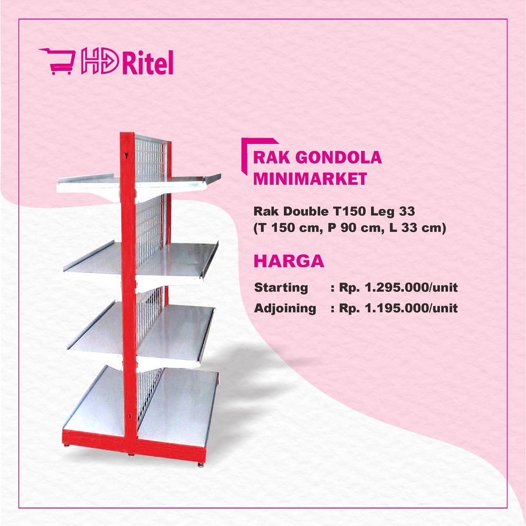 Jual Rak Gondola Minimarket Double T 150 Leg 35 Atas 30 Type A3 Rak ...