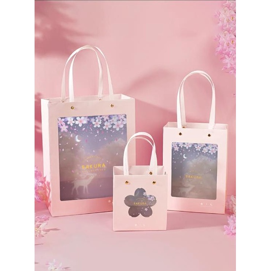 Jual Paperbag Pink Bunga Sakura, Paperbag Motif Sakura Jendela, Tas ...