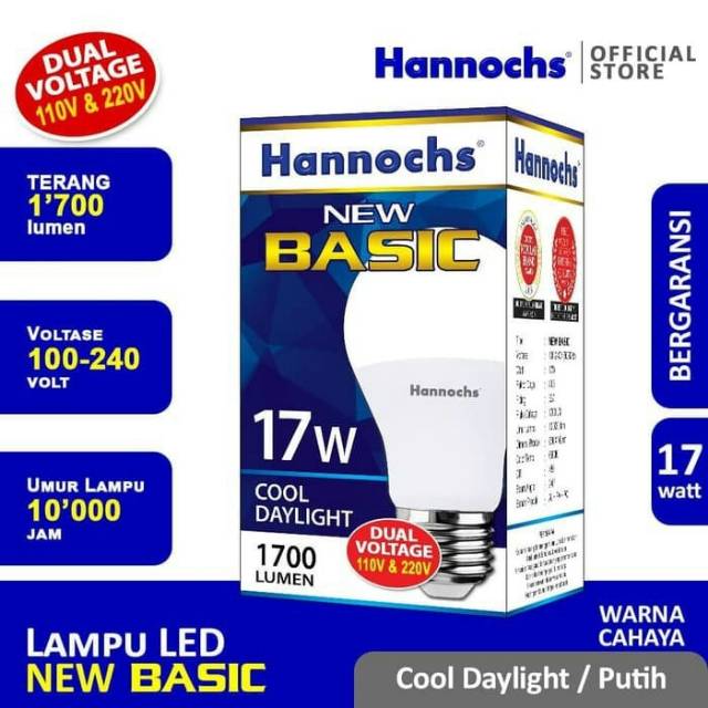 Jual Lampu Bohlam Hannochs Led New Basic 17 Watt | Shopee Indonesia