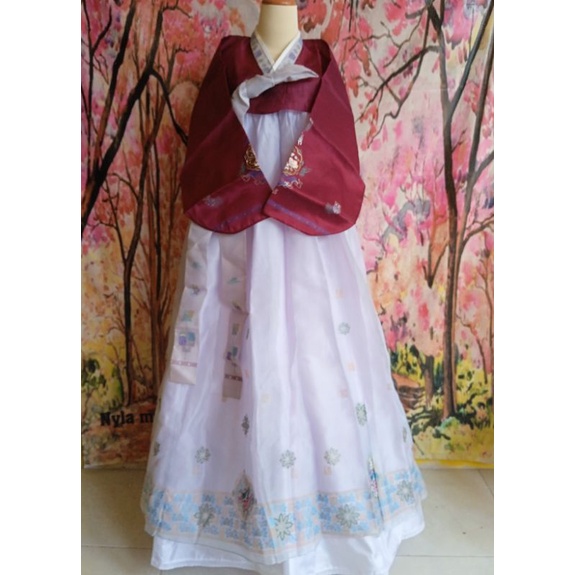 Jual Hanbok korea abu maroon | Shopee Indonesia