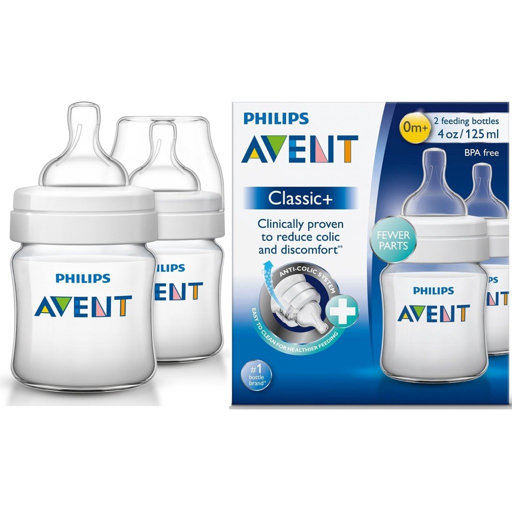 Jual PHILIPS AVENT BABY CLASSIC BOTTLE 125ML TWIN PACK/ BOTOL SUSU DOT ...