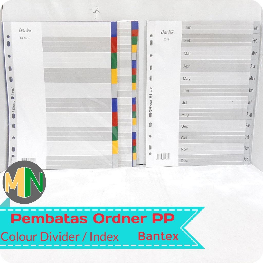 Jual Pembatas Ordner PP Colour Divider & Numerical Indexes A4 Bantex ...
