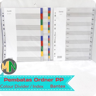 Jual Pembatas Ordner PP Colour Divider & Numerical Indexes A4 Bantex ...