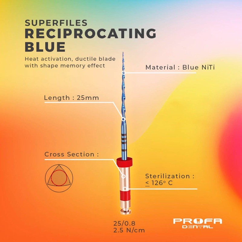 Jual Endofile RECIPROCATING BLUE PROFA // Superfiles // endodontic ...