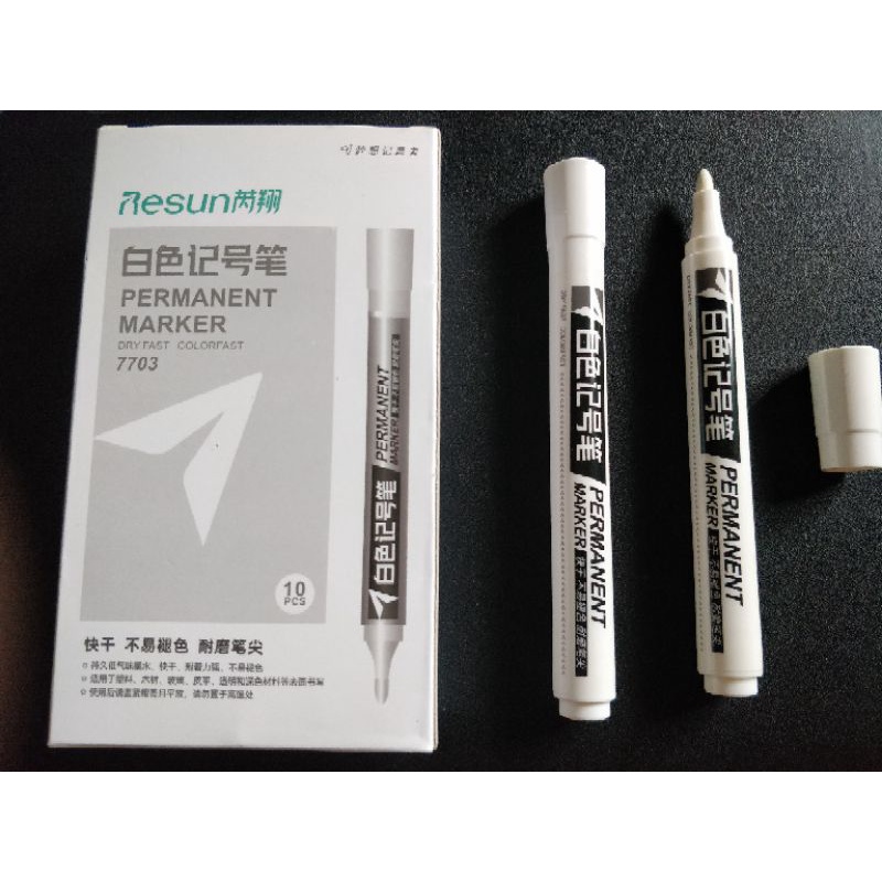Jual Spidol Permanen Pain Marker White besar | Shopee Indonesia