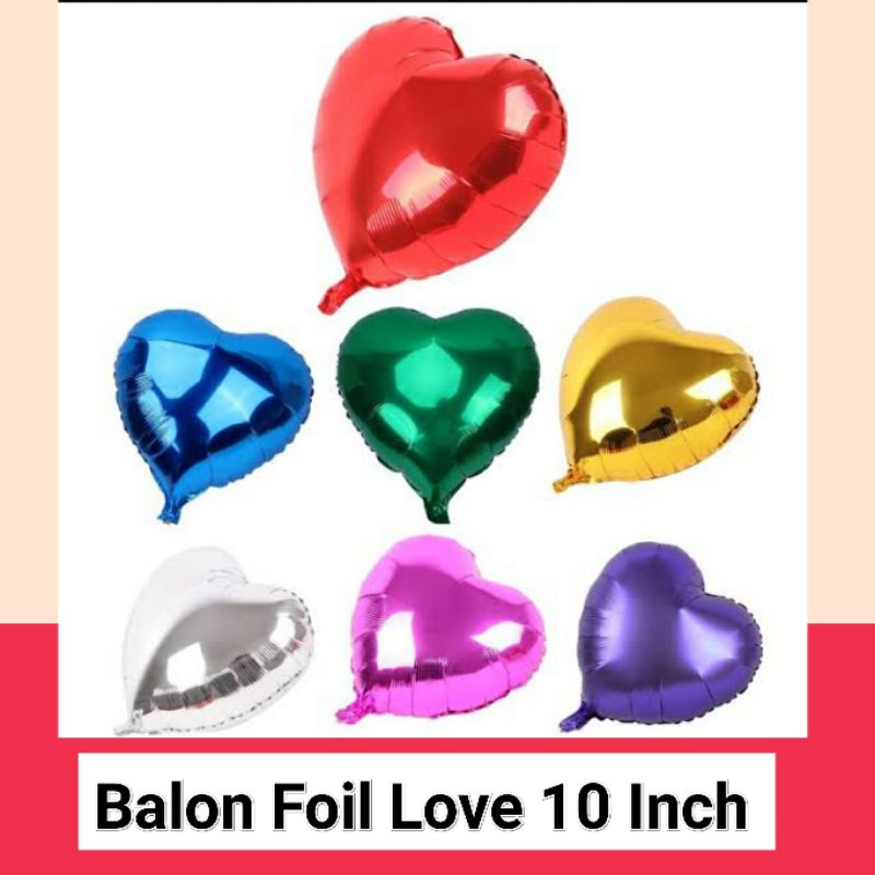 Jual Balon Foil Love Hati 10 Inch 20cm Merah Silver Rose Gold Emas ...