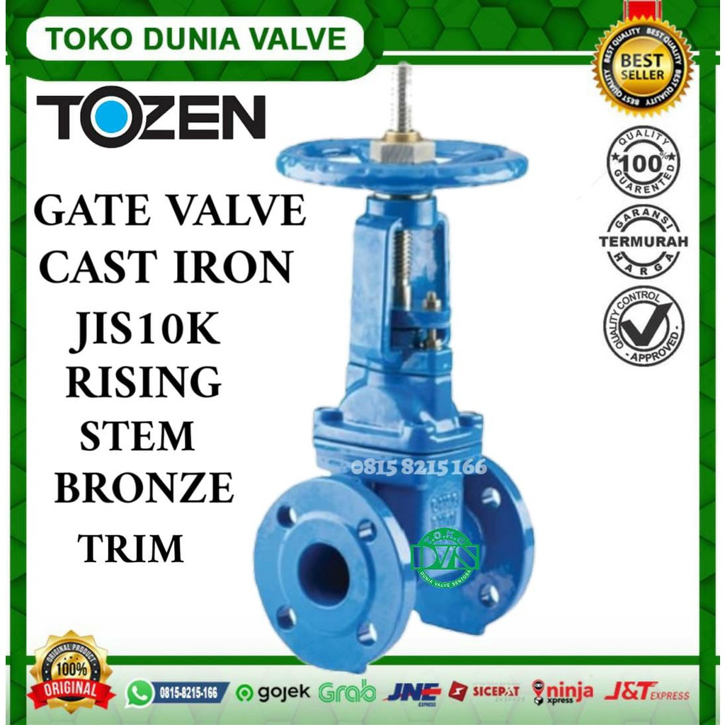 Jual TOZEN 6 INCHI DN150 PN16 RISING STEM BRONZE TRIM FCWI GATE VALVE RS | Shopee Indonesia