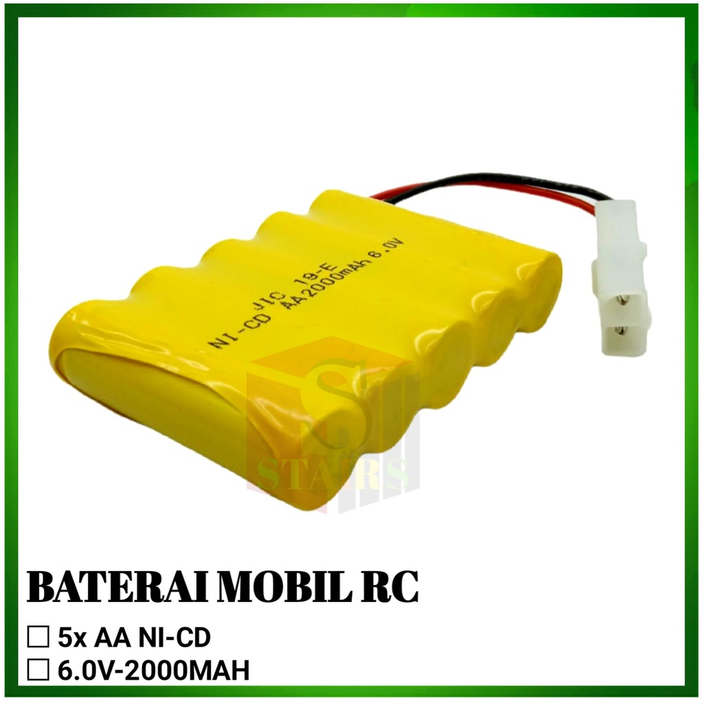 Jual Baterai Mobil Remot Control/RC 5x AA Ni-Cd 6V - 2000mAh Socket ...
