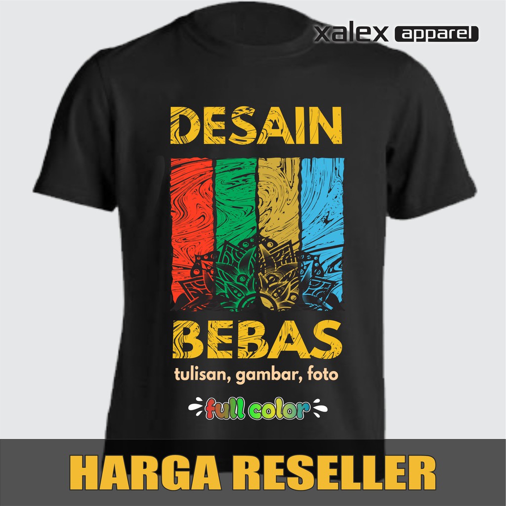 Jual Kaos Custom Sablon Full Color Desain Sendiri Bebas | Shopee Indonesia