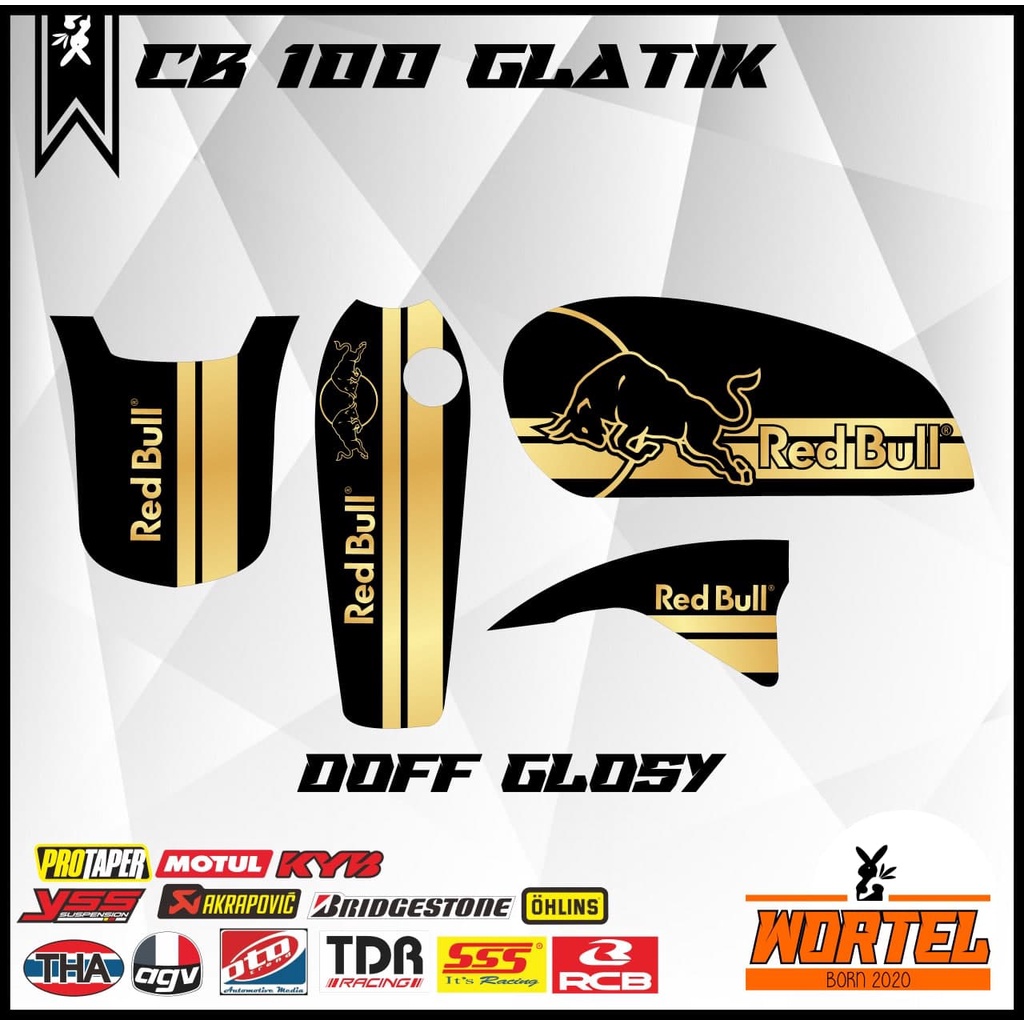 Jual Striping CB 100-Stiker Lis Decal Motor CB Glatik Redbull | Shopee ...