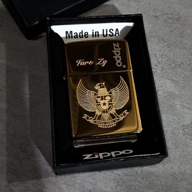 Jual KOREK API ZIPPO GARUDA PANCASILA GOLD EXSLUSIVE | Shopee Indonesia