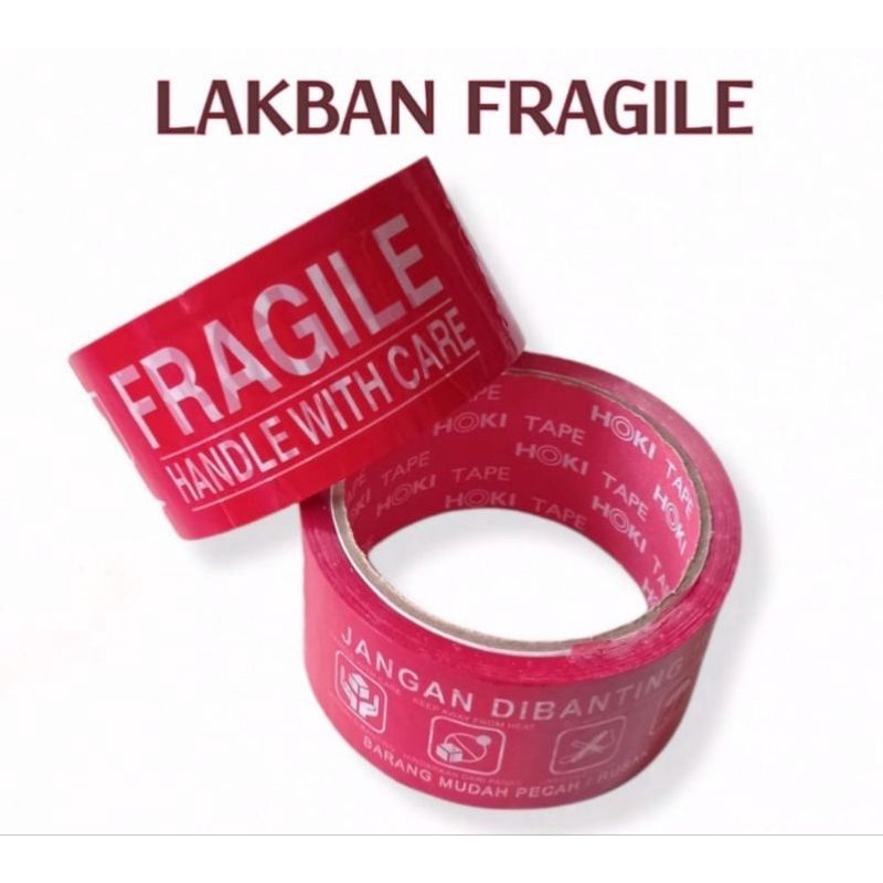 Jual lakban fragile merah 2 inch isolasi solasi anti pecah belah ...