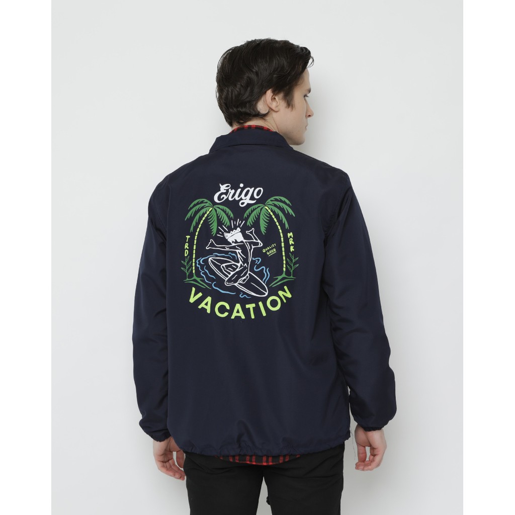 Jual Erigo Coach Jacket Surf Good Navy | Shopee Indonesia