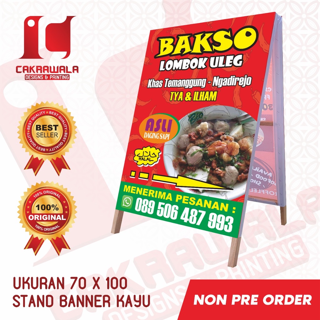 Jual STAND BANNER KAYU UKURAN 70 X 100 - STANDING BANNER KAYU JUALAN ...