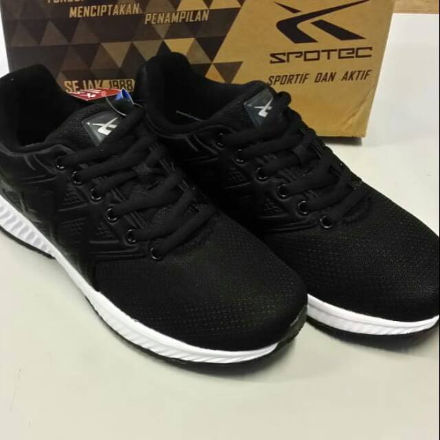 Jual Sepatu Running Spotec Native Black // Sepatu Casual Hitam ...