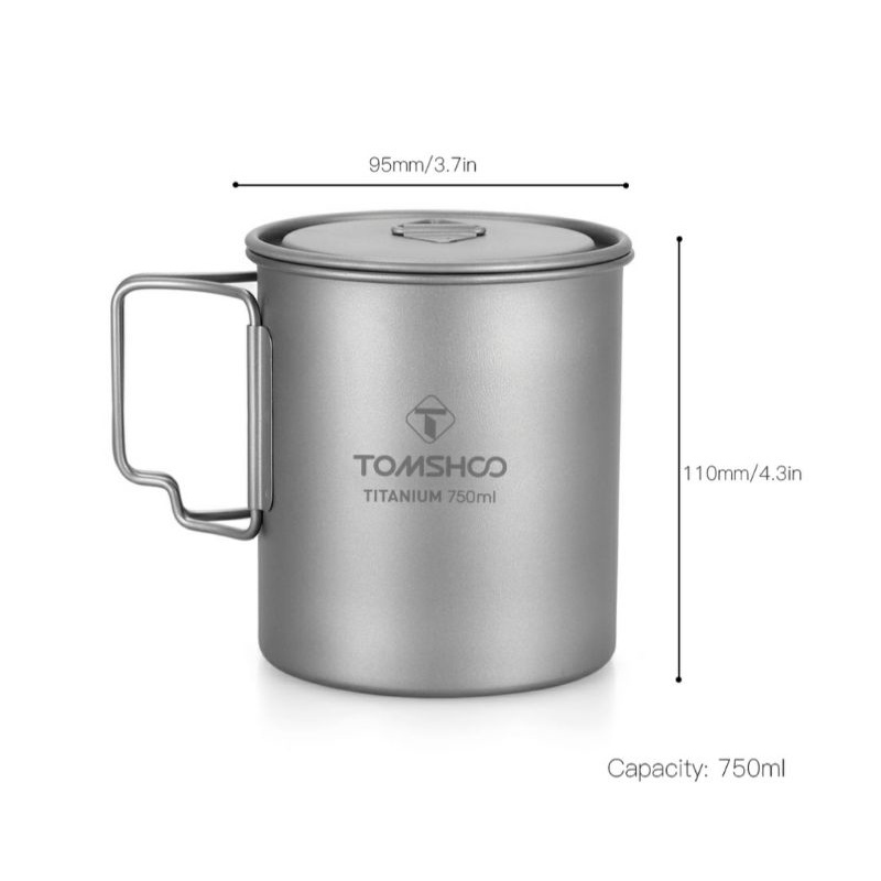Jual Tomshoo Titanium Mug Cup Pot Ultralight 750ml | Shopee Indonesia