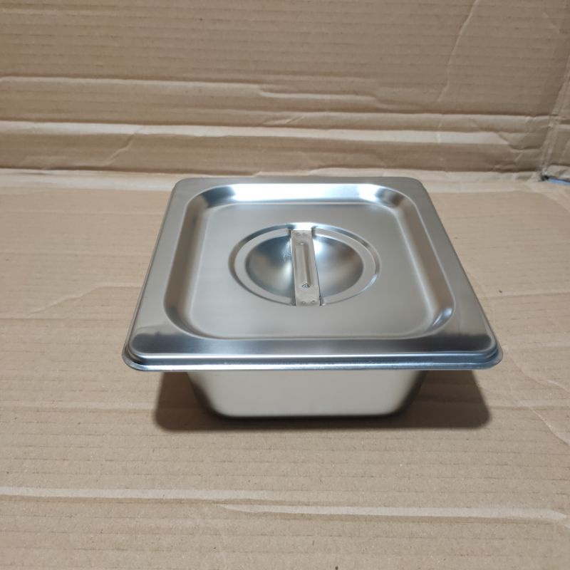 Jual Food Pan Stainless + Tutupnya 1/6 x 6,5 cm (17,6 x 16,2 x 6,5cm) | Shopee Indonesia