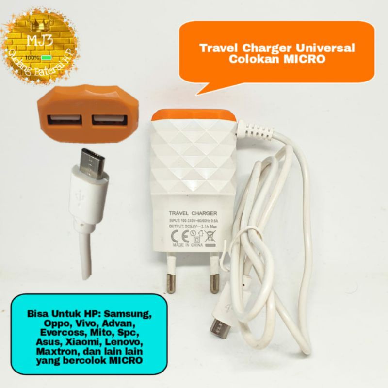 Jual Travel charger casan universal colokan micro TC | Shopee Indonesia