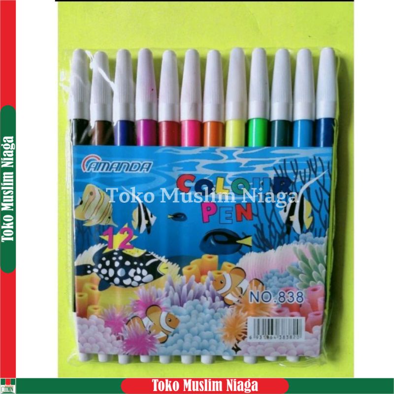 Jual Spidol 12 warna murah / coloring marker / kelir air / Cat Air ...