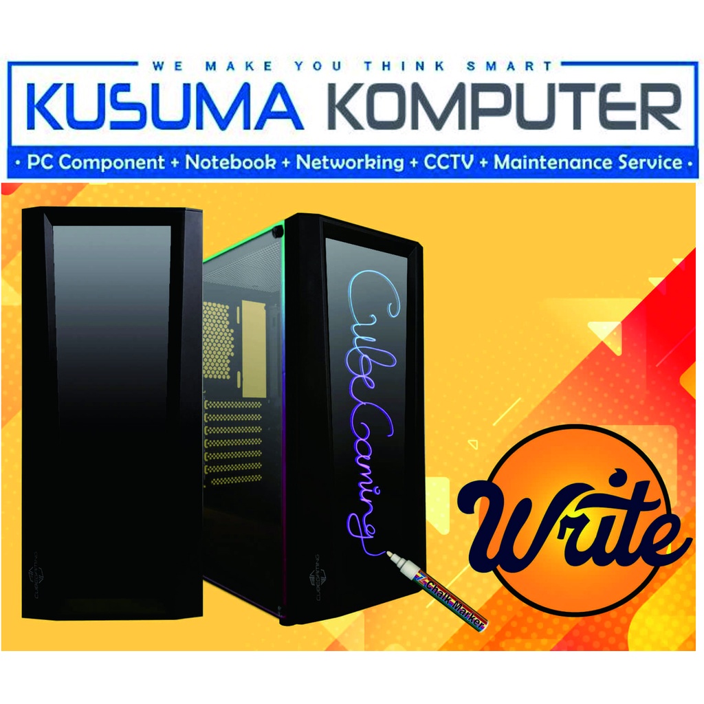 Jual Casing Cube Gaming Write Tempered Glass Casing PC | Shopee Indonesia