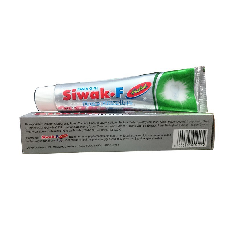 Jual Siwak F 120 Gram Free Fluoride | Pasta Gigi Siwak Original ...