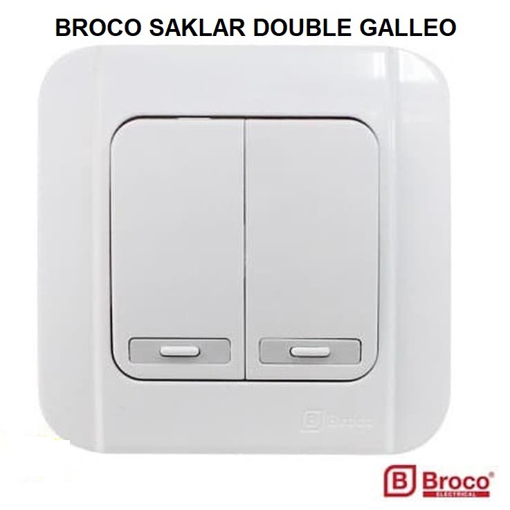 Jual BROCO SAKLAR DOUBLE GALLEO WHITE G162-55S - SAKLAR DOUBLE 2 GANG 1 ...