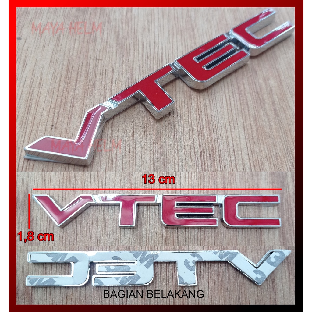 Jual Emblem Logo Mobil Vtec Merah Japan Best Quality | Shopee Indonesia