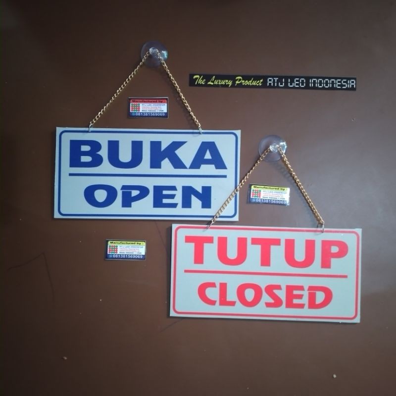 Jual gantungan pintu buka tutup label acrylic sign akrilik kantor pintu ...