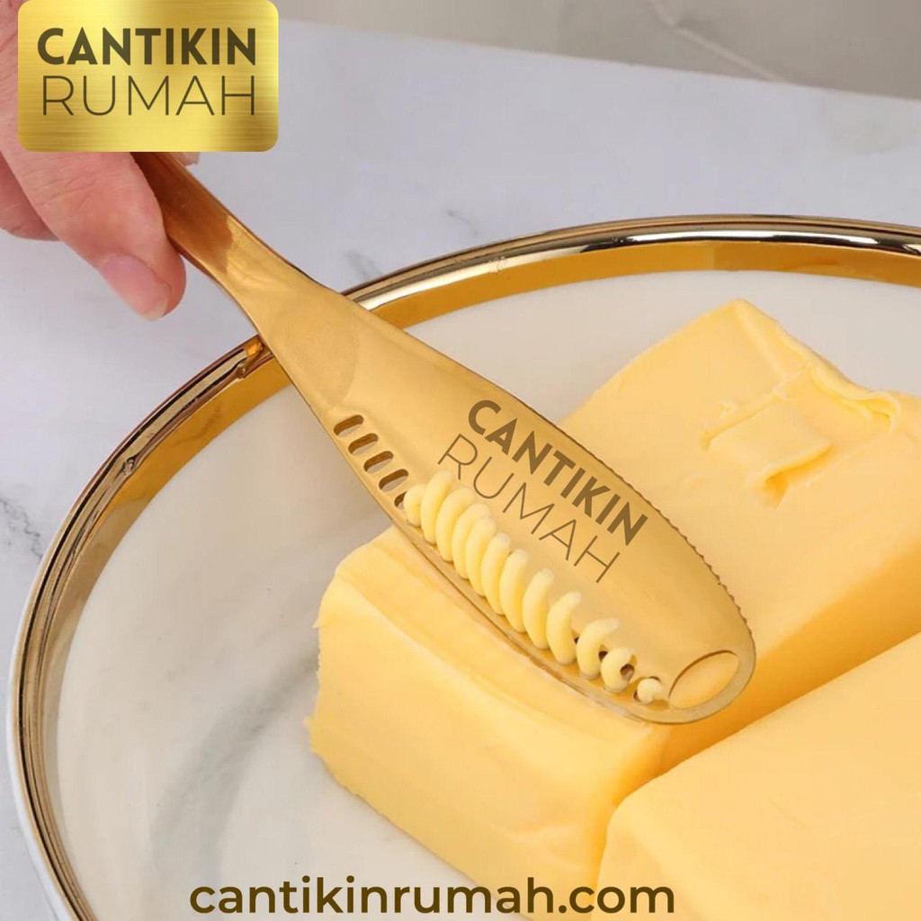 Jual PISAU OLES MENTEGA MARGARIN SELAI BUTTER KNIFE STAINLESS GOLD EMAS ...