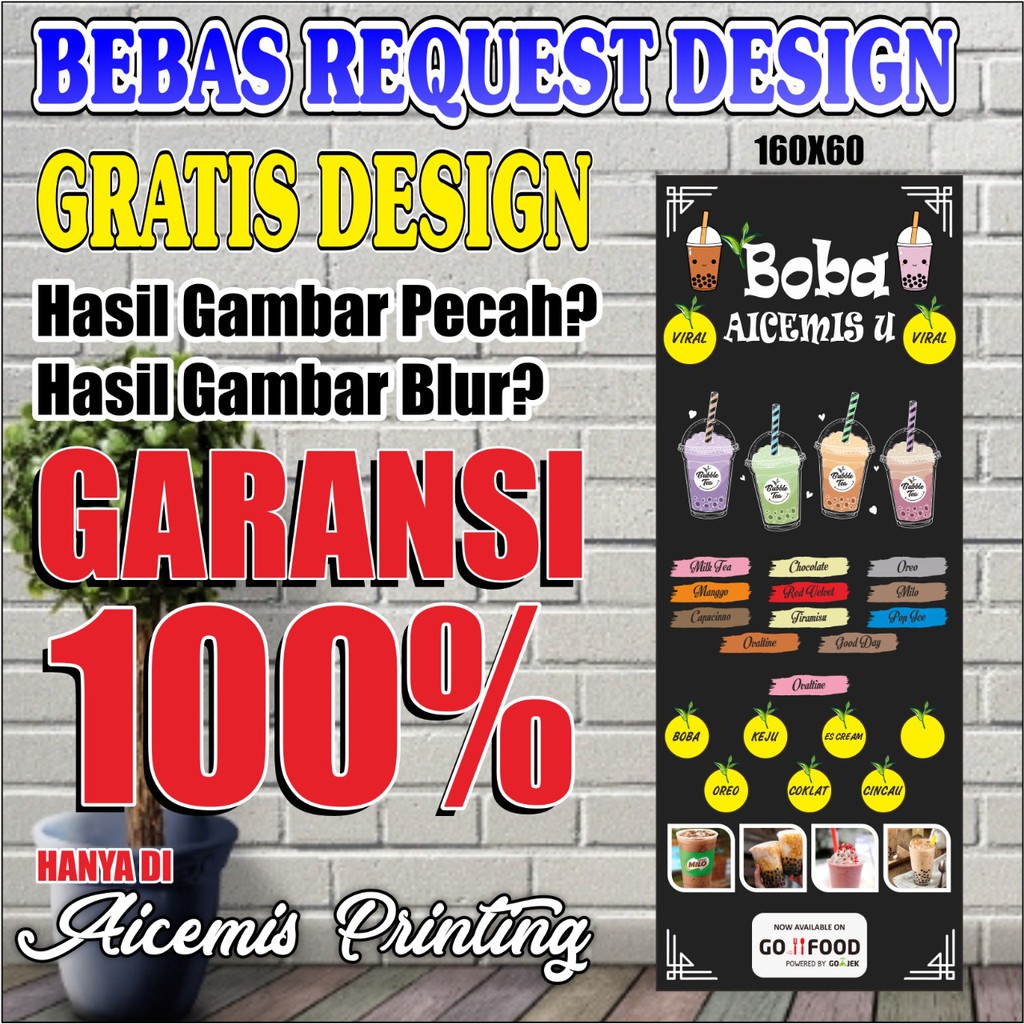 Jual Spanduk Thai Tea / Banner Boba / Spanduk Mocktail / Spanduk ...
