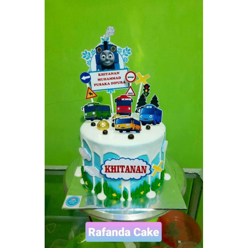 Jual topper kue thomas bus toper ulang tahun custom nama | Shopee Indonesia