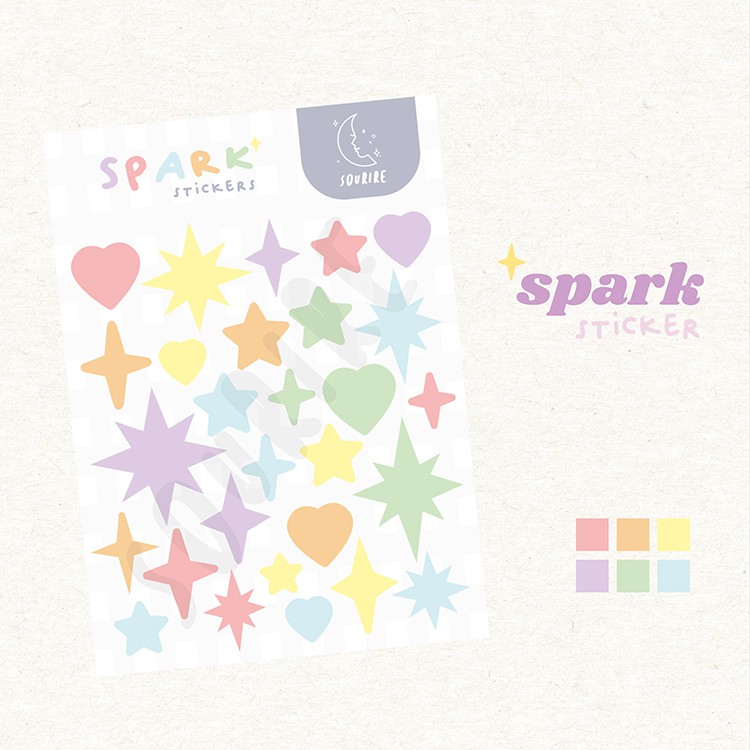 Jual STICKER STIKER BINTANG HATI STAR HEART PASTEL WARNA DEKORASI DIARY ...