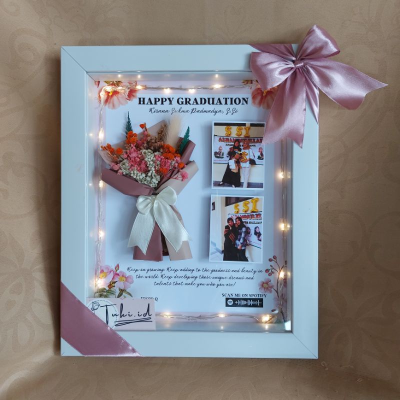 Jual flowers frame 3D 30x25cm | HADIAH WISUDA / PERNIKAHAN / BIRTHDAY ...