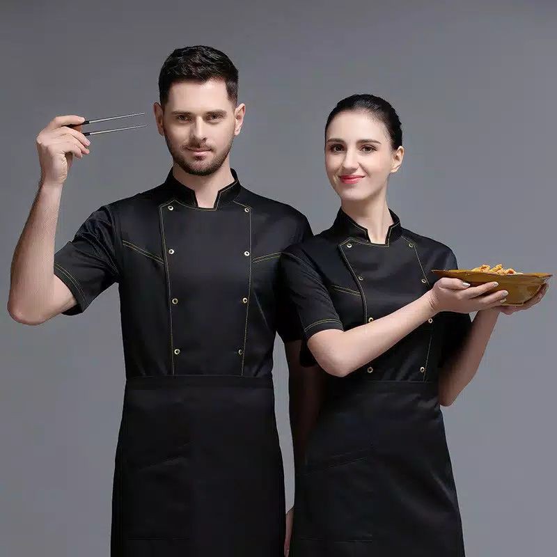 Jual BAJU KOKI KEMEJA CHEFF UNISEX ( kode B.L ) | Shopee Indonesia