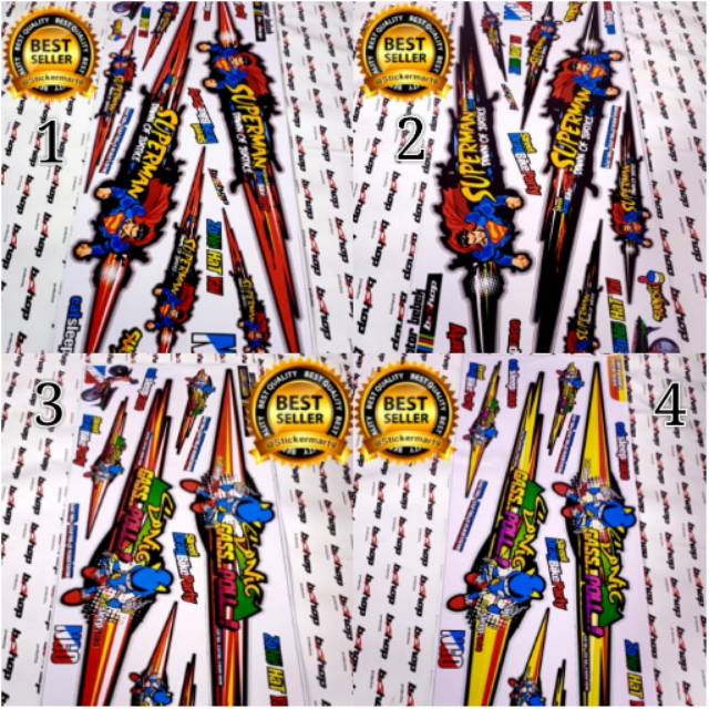 Jual Striping stiker All matic bebek Superman raja balap sonic zombie ...