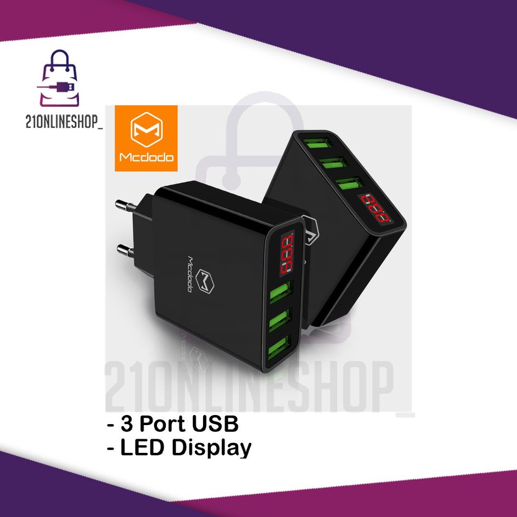 Jual MCDODO ADAPTER 3 USB PORT WITH LED | Shopee Indonesia