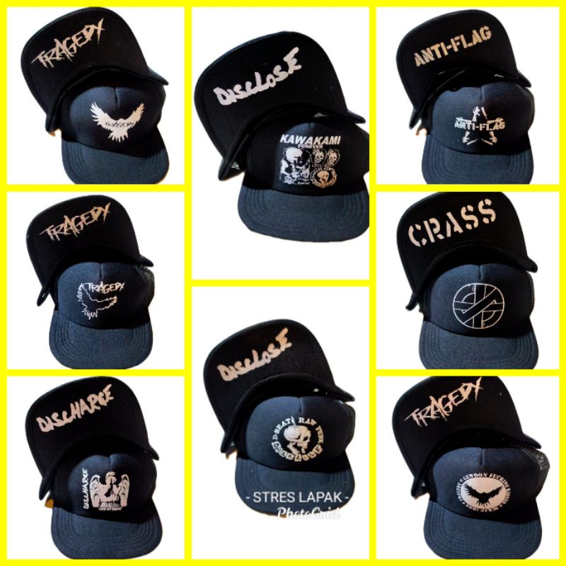 Jual TERLARIS TOPI BAND PUNK #2 trucker punk (belakang jaring-jaring ...