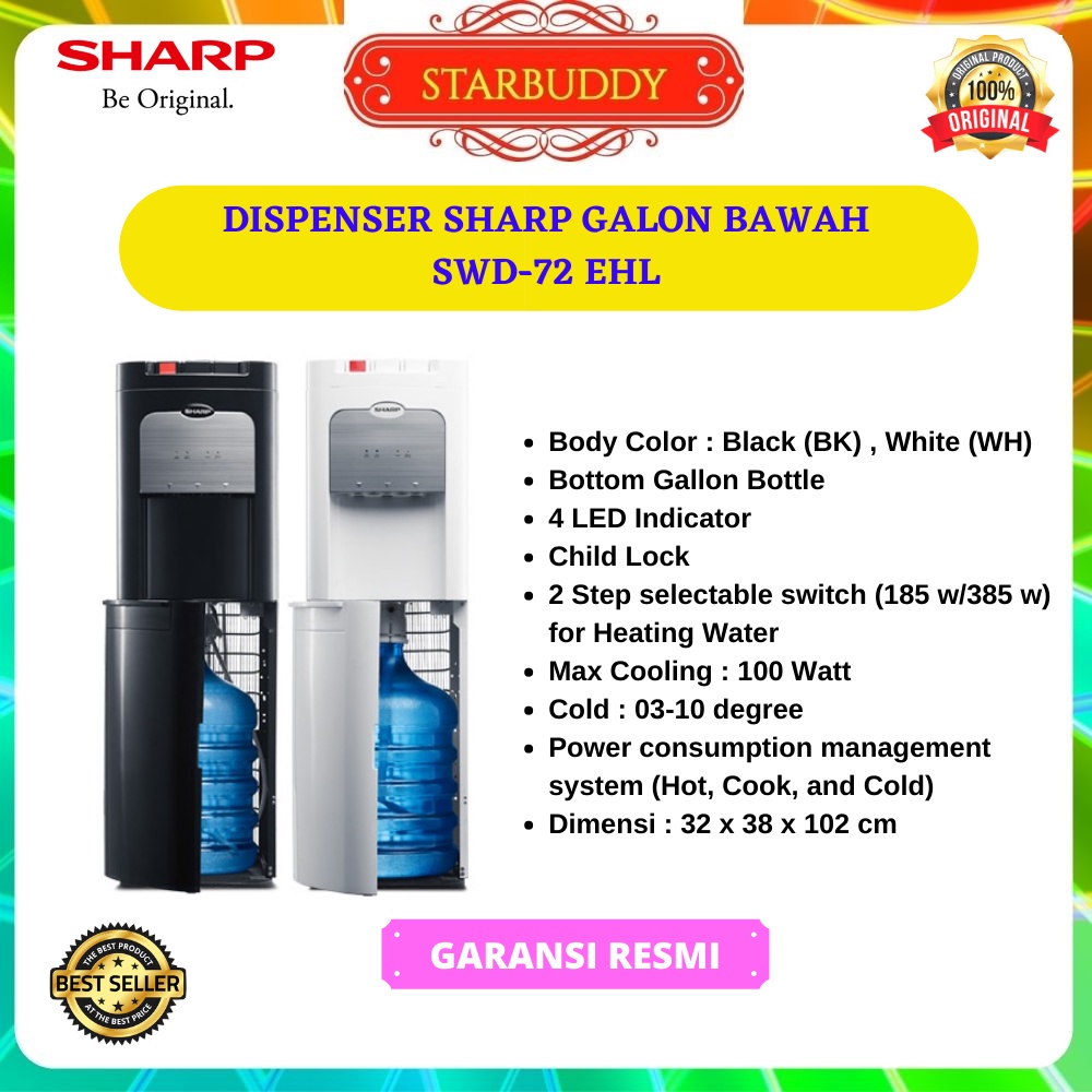 Jual DISPENSER SHARP SWD72EHL GALON BAWAH, LOW WATT JABODETABEK ...