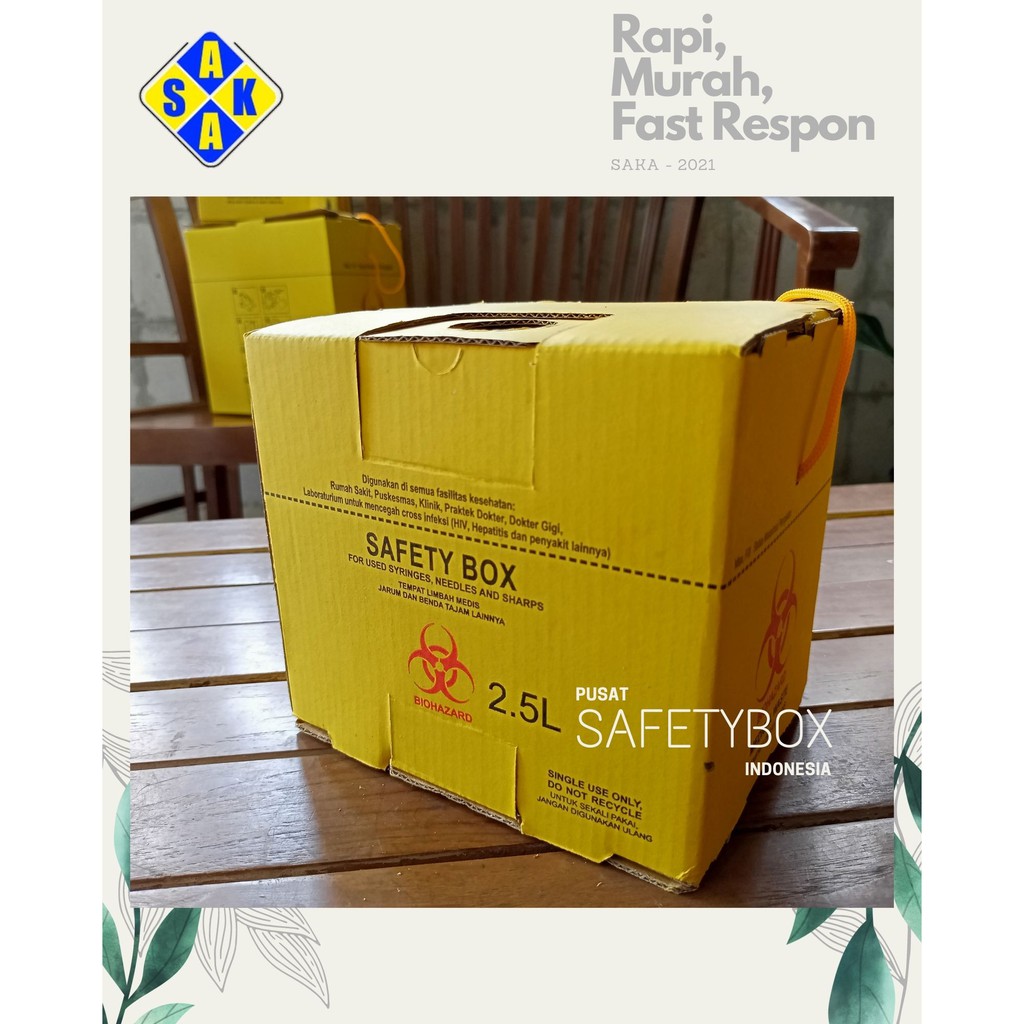 Jual Safety Box Medis 2.5L/ Biohazard/ Tempat Sampah Medis/ Tempat ...