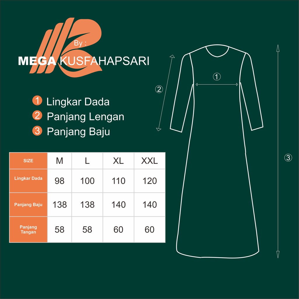 Jual SIZE CHART | DETAIL UKURAN | PAKAIAN WANITA MUSLIMAH DRESS GAMIS ...
